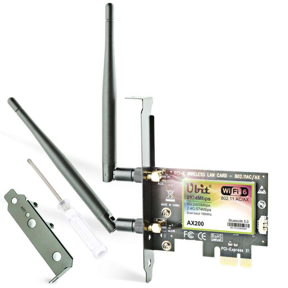 Ubit AX WiFi 6 Card Dual Band 3000 Mbps AX200NGW for Laptop M.2 with B ...
