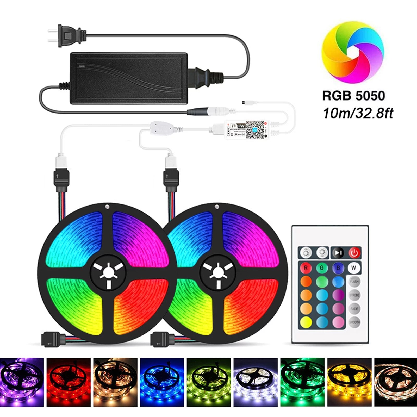 10M WiFi RGB Strip Lights Smart LED Strip Lights Work with Alexa, Goog ...