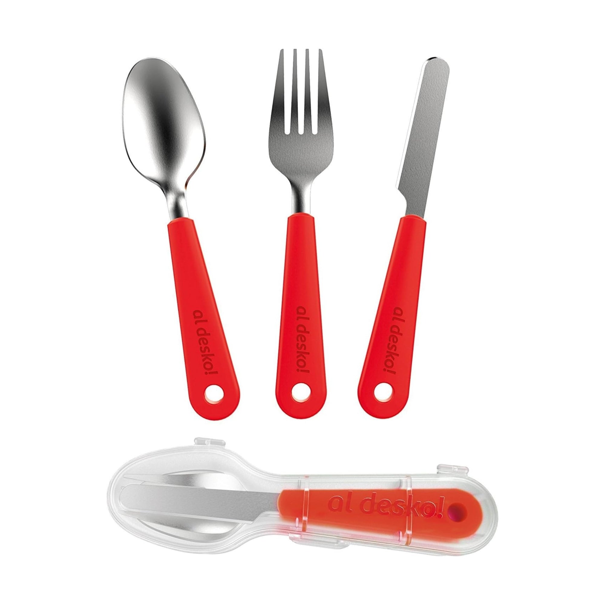 Stainless Steel 3-Piece Cutlery Set with Protective Case for Work, Tra ...