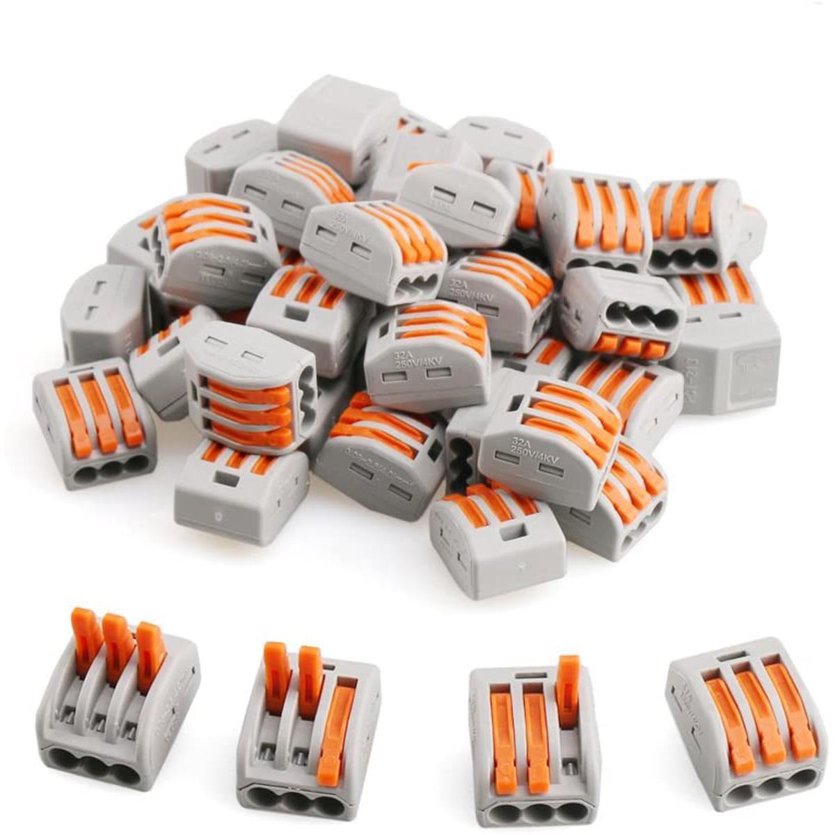 5pcs Universal Compact Wire Wiring Connector 3 Pin Terminal Block - PC ...
